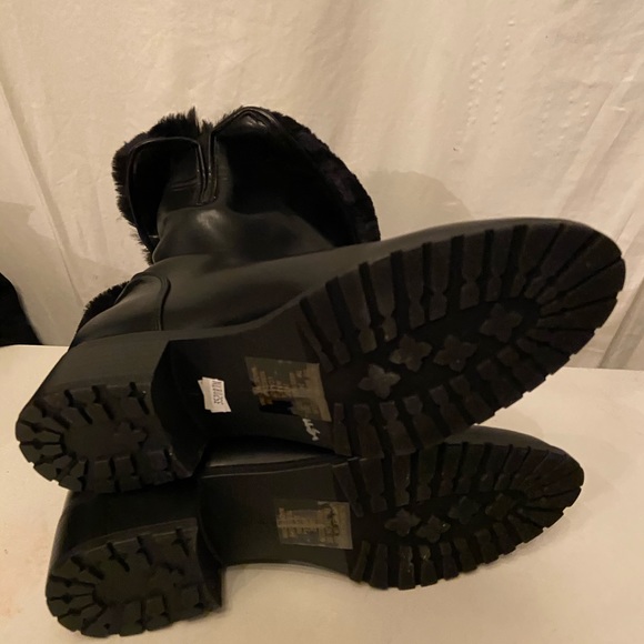 Laura Scott | Shoes | Laura Scott Black Leather Ankle Boots Fur Lined 7 ...